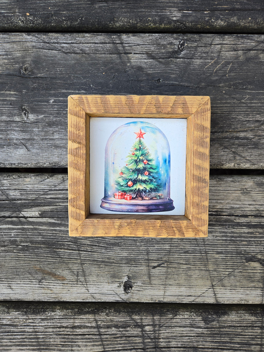 4x4 Sublimated Vintage tree snow globe sign. – Finders Keepers ...
