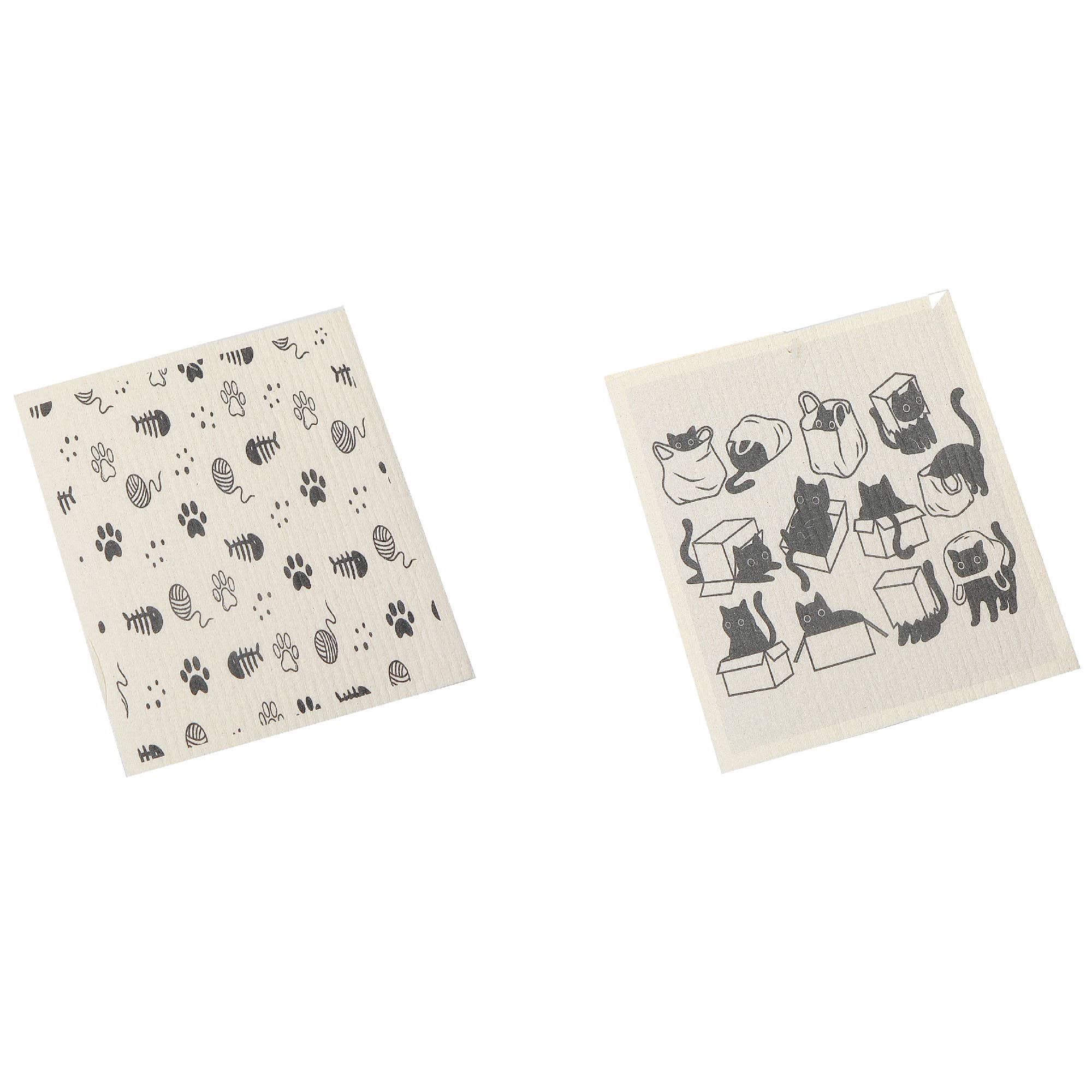 Swedish Dish Cloth Set Mischief Cats Assorted Prints – Finders Keepers ...