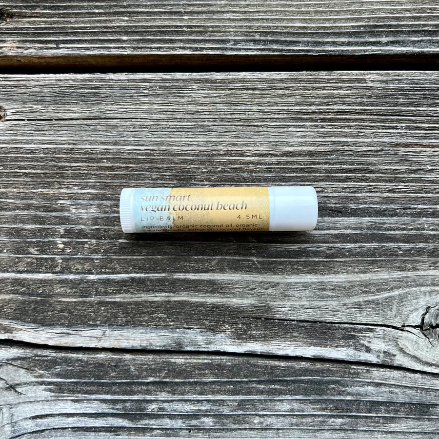 Sun Smart vegan coconut beach lip balm – Finders Keepers Brantford Shop