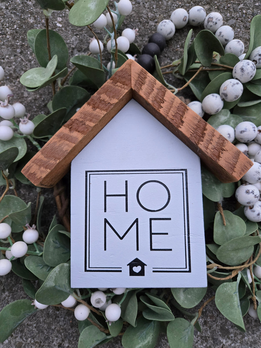 Home squared house sign- light gray – Finders Keepers Brantford Shop